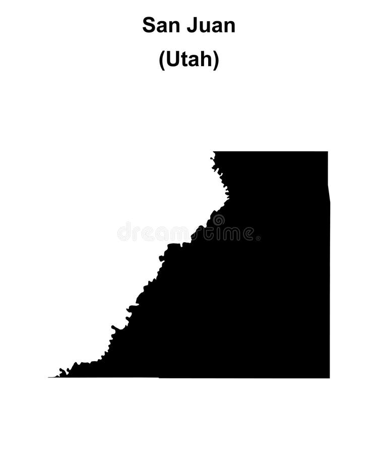 San Juan outline map stock vector. Illustration of counties - 361870082
