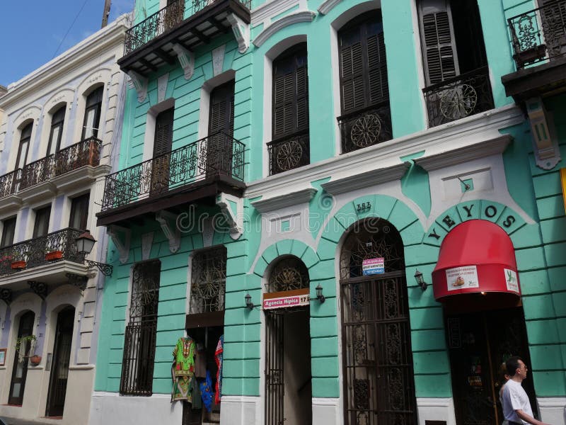 Facade of Business Establishments at the Old San Juan, Puerto Rico ...