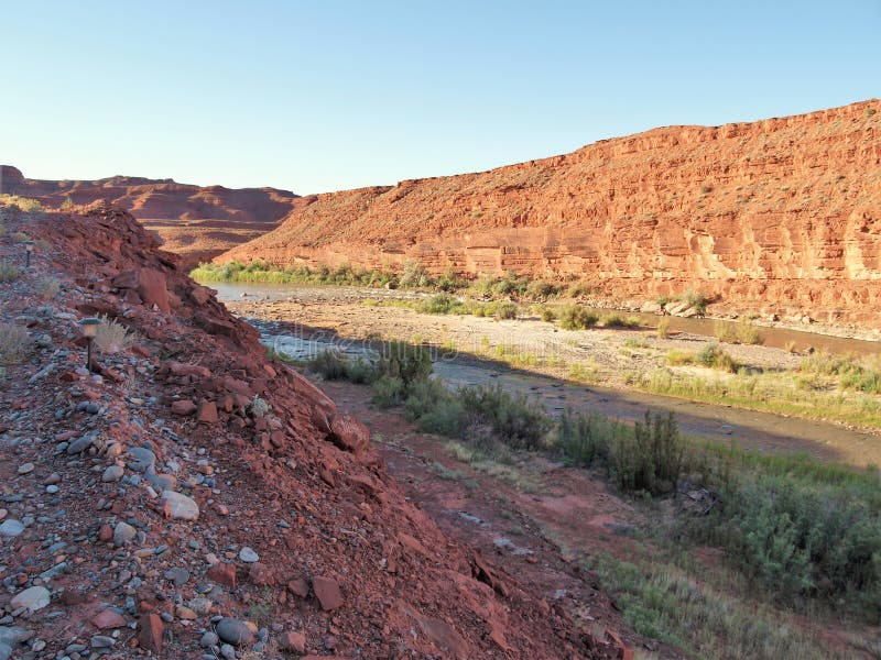 San Juan River Cliffs stock image. Image of utah, travel - 107101487