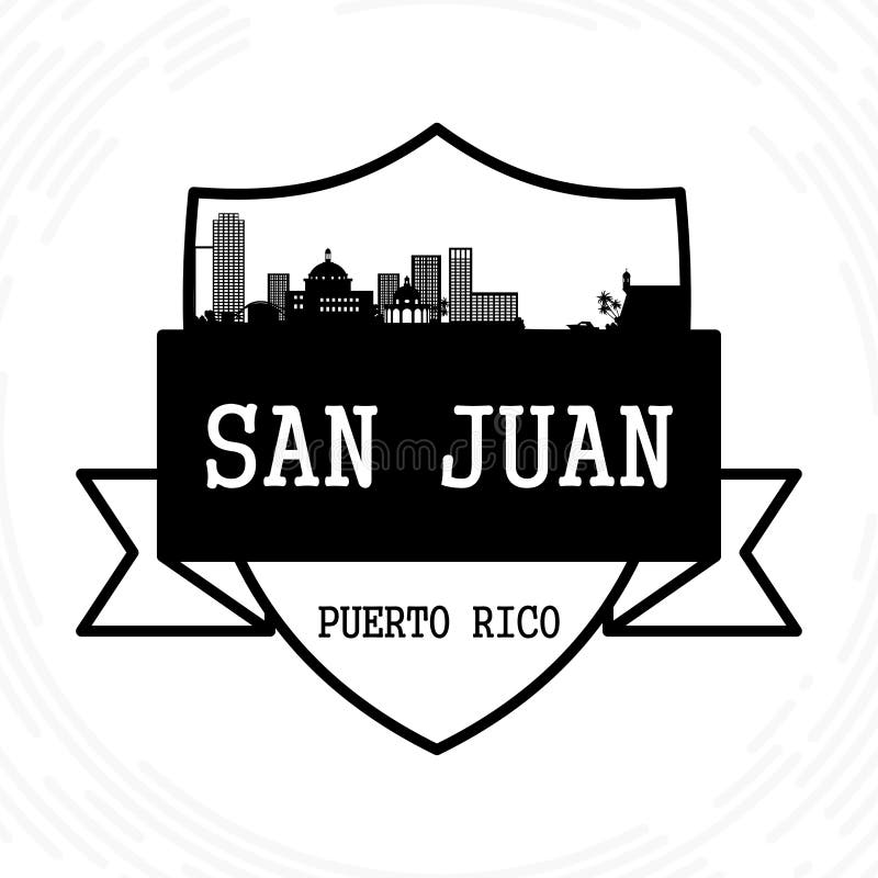 San Juan Skyline and Landmarks Silhouette Stock Vector - Illustration ...