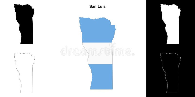 San Luis outline map stock vector. Illustration of luis - 323728415