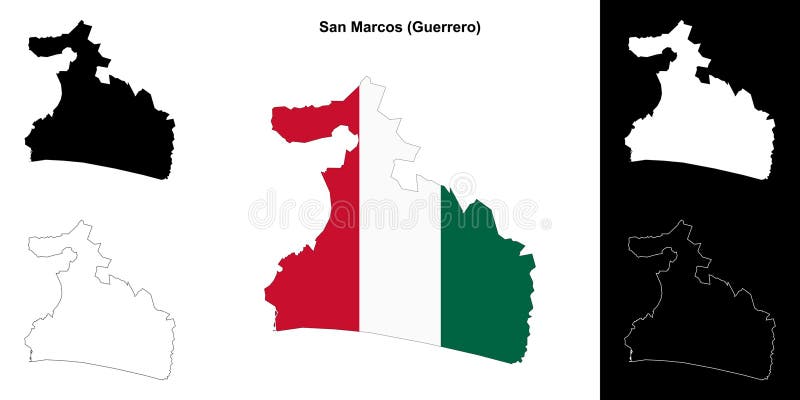 San Marcos outline map stock illustration. Illustration of ...