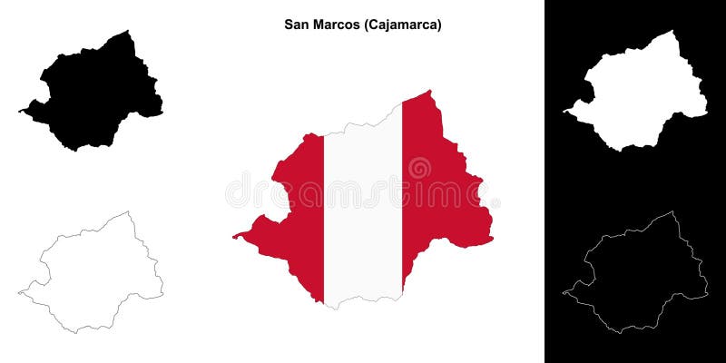San Marcos outline map stock vector. Illustration of peruvian - 371585939