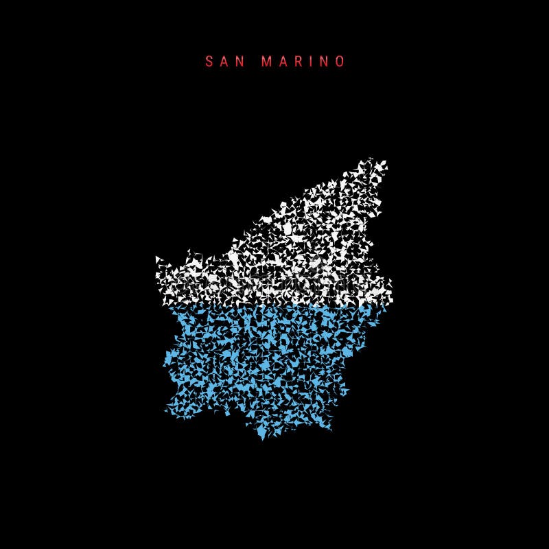 Mapa Del San Marino En Los Colores De La Bandera Con Divisiones