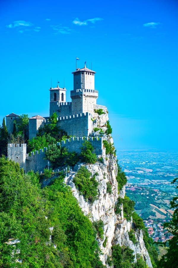 San Marino - first tower stock image. Image of tourism - 327454159