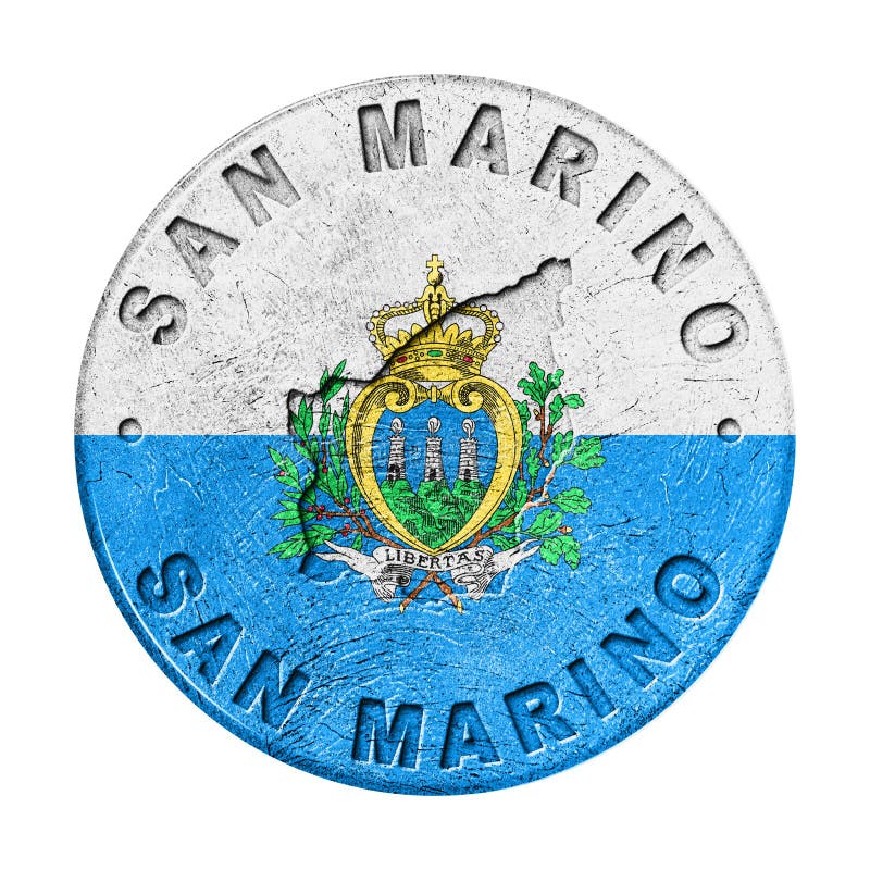 San Marino Flag Button with Map Stock Illustration - Illustration of ...