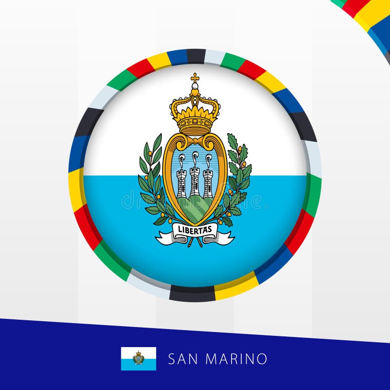 San Marino Flag with Colorful Circle Border Stock Vector - Illustration ...