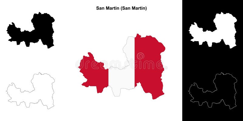 San Martin outline map stock vector. Illustration of martin - 371585965