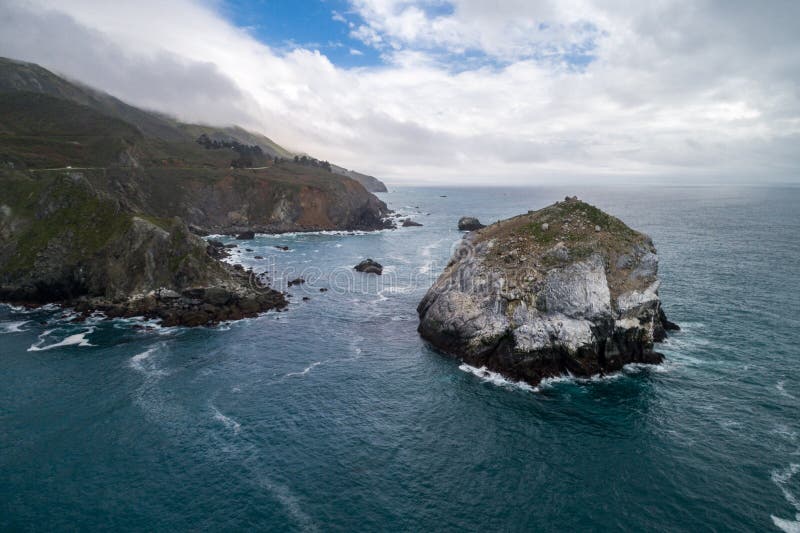 San Martin Rock in Big Sur, California Stock Image - Image of ocean ...