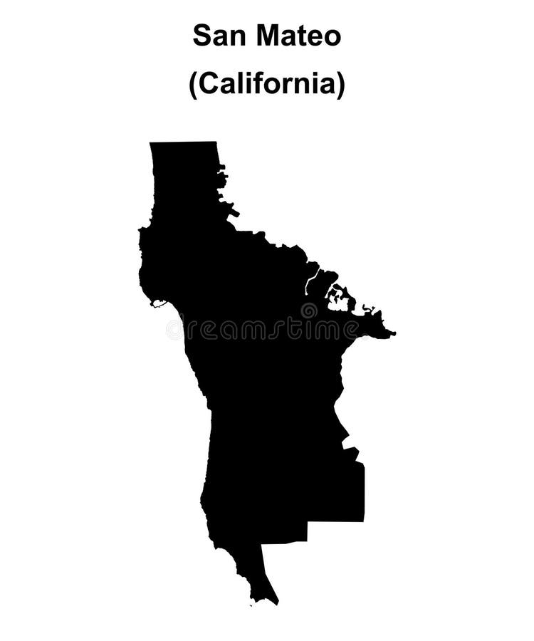 San Mateo outline map stock vector. Illustration of boundary - 357885302