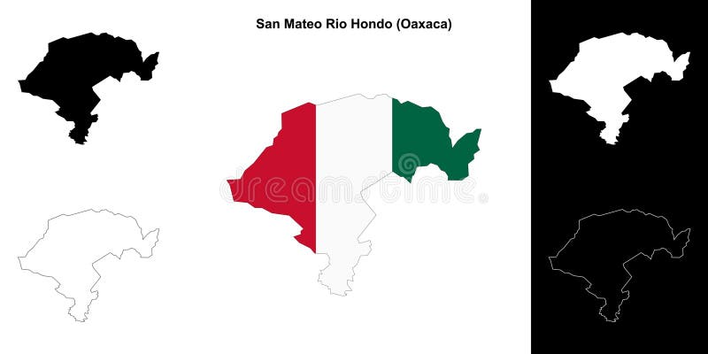 San Mateo Rio Hondo Outline Map Stock Vector - Illustration of area ...