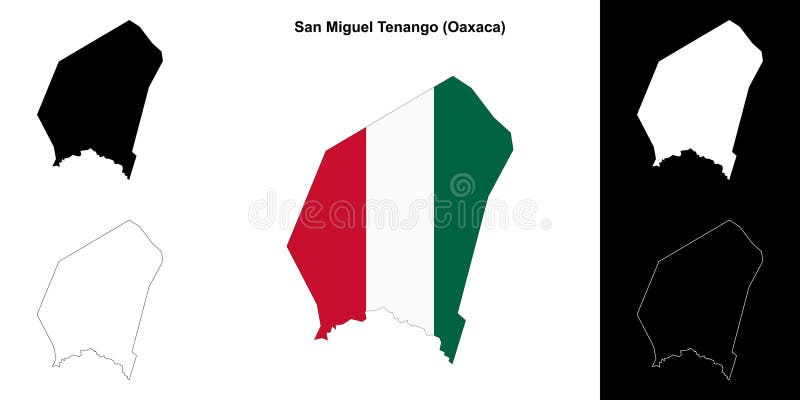 San Miguel Tenango Outline Map Stock Illustration - Illustration of ...