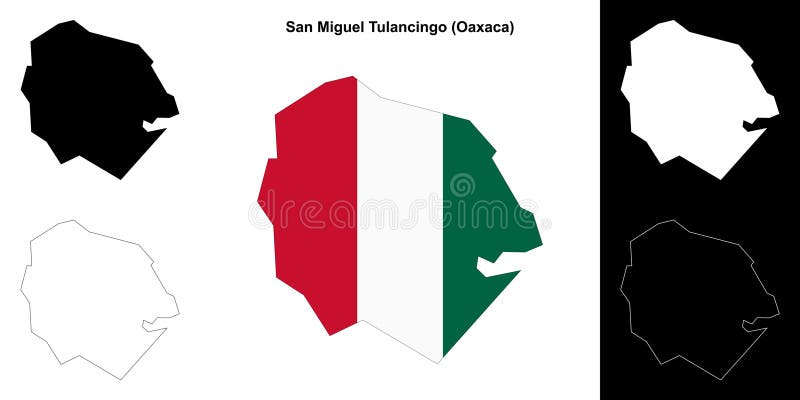 San Miguel Tulancingo Outline Map Stock Vector - Illustration of ...