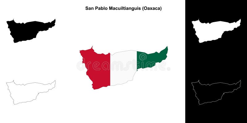 San Pablo Macuiltianguis Outline Map Stock Vector - Illustration of ...