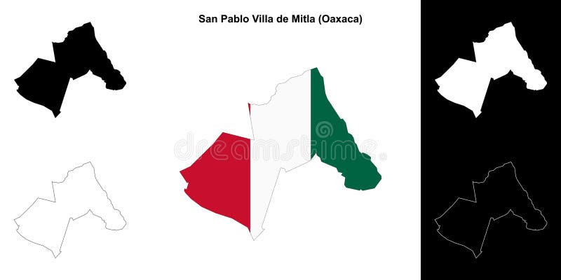 San Pablo Villa De Mitla Outline Map Stock Illustration - Illustration ...