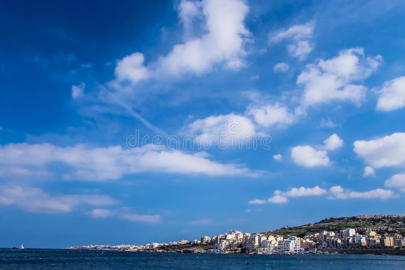San Pawl bay in Malta stock photo. Image of blue, building - 67234312