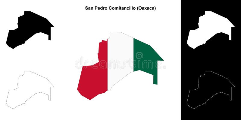 San Pedro Comitancillo Outline Map Stock Illustration - Illustration of ...