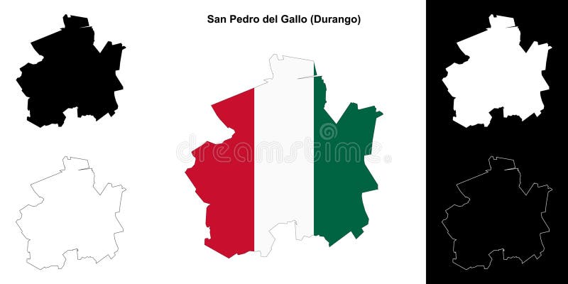 San Pedro Del Gallo Outline Map Stock Vector - Illustration of ...