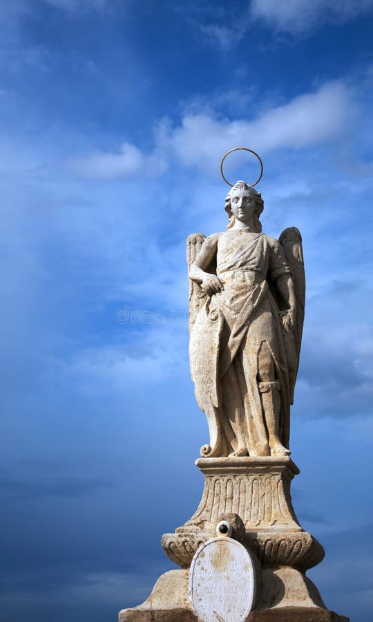 San Rafael Archangel Statue Stock Image - Image of historic, sculpture ...
