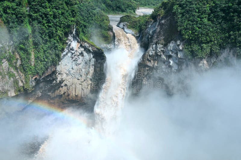 San Rafael Falls. the Largest Waterfall in Ecuador Stock Image - Image ...