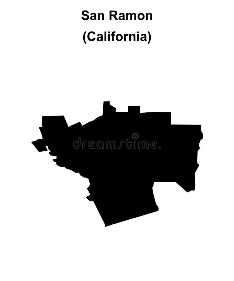 San Ramon outline map stock vector. Illustration of border - 356997969