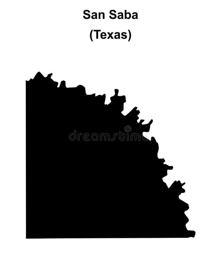 San Saba outline map stock illustration. Illustration of counties ...