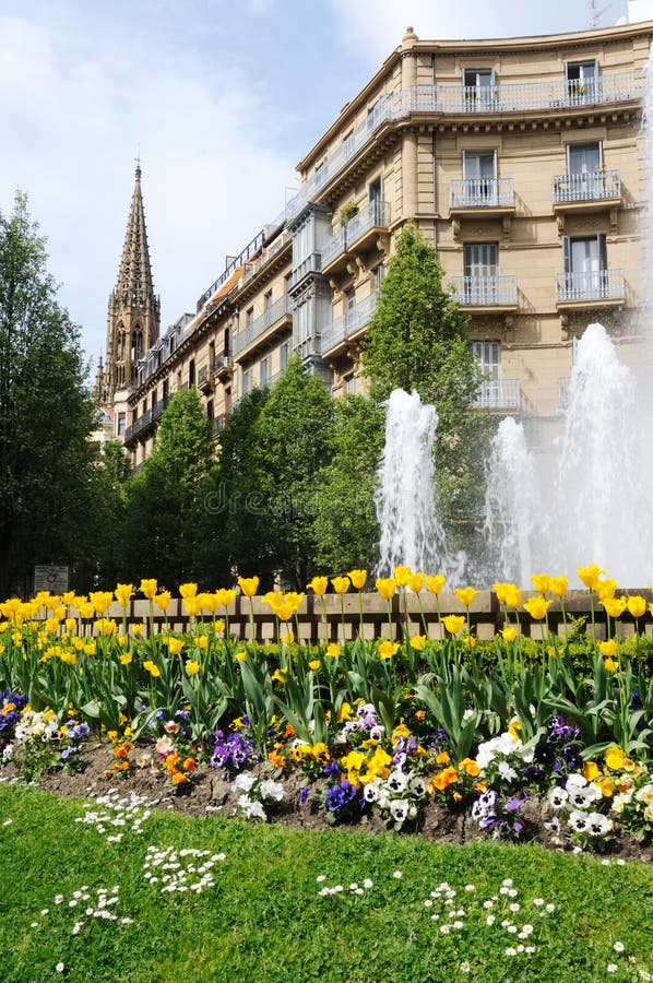 San Sebastian stock image. Image of streetlamp, church - 15076755