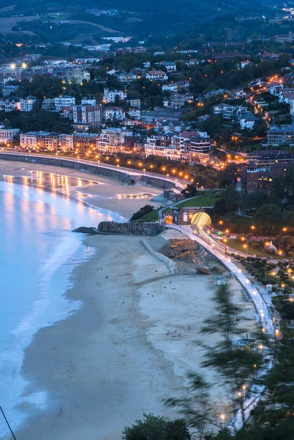 San Sebastian by Night stock image. Image of travel, europe - 2518081