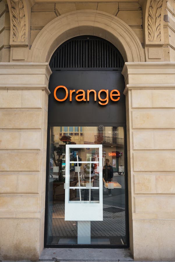 Orange Shop in Bucharest editorial stock image. Image of internet ...