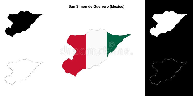 San Simon De Guerrero Outline Map Stock Illustration - Illustration of ...