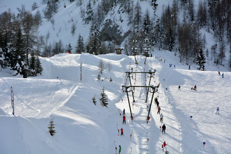 San Simone Ski Resort stock image. Image of pass, snow - 64584111