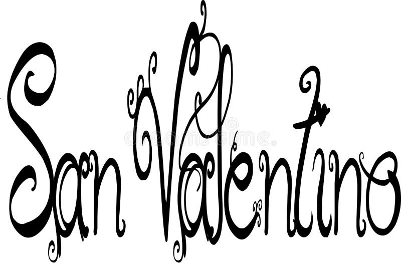 San Valentino Script Letting Stock Vector - Illustration of words ...