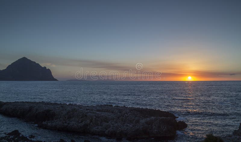 San Vito Lo Capo Sunset in Sicily, Italy Stock Image - Image of rugged ...