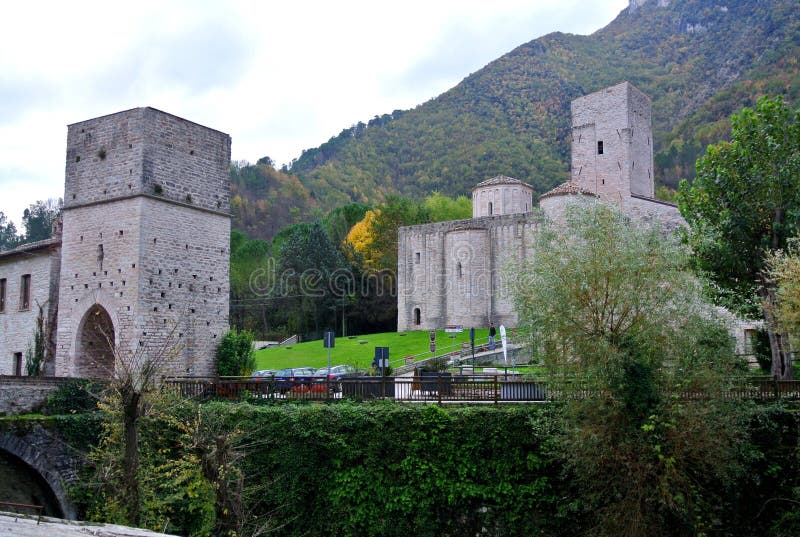 San Vittore Abbey, Marche, Genga, Italy Stock Photo - Image of panorama ...
