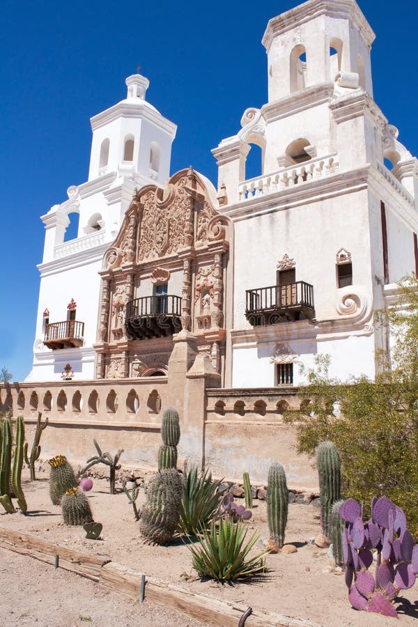Arizona S San Xavier Del Bac Spanish Mission Stock Image - Image of ...