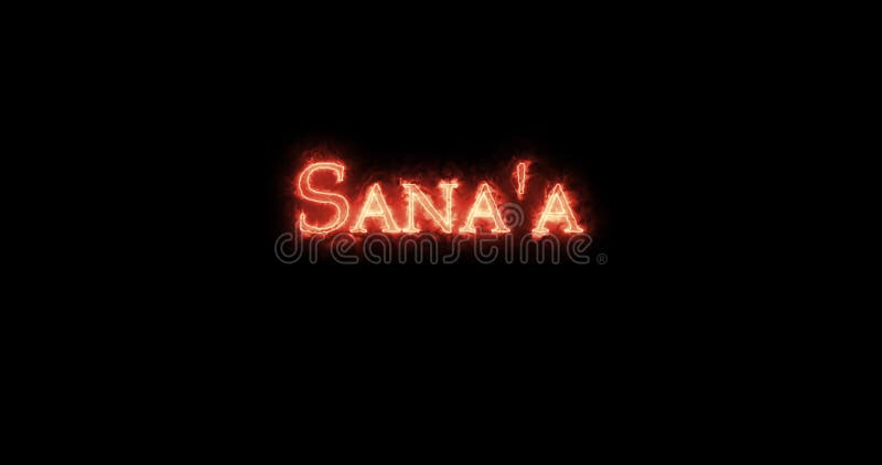 Sana`a Written with Fire. Loop Stock Footage - Video of capital, burn ...