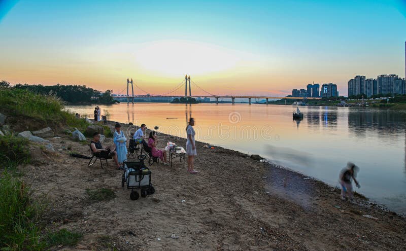 The Sanchaji Bridge on the Xiangjiang River in Changsha Editorial Photo ...