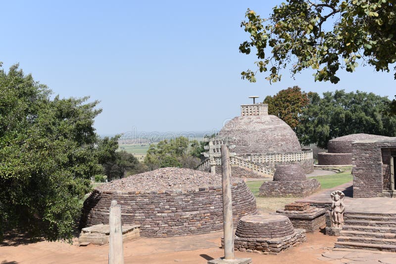 Sanchi Stupas, India stock image. Image of sanchi, madhya - 99996533