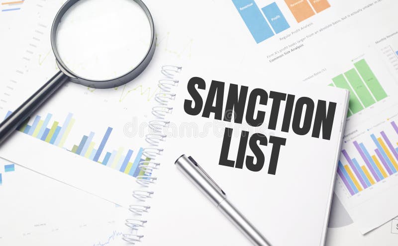 SANCTION LIST Text on White Paper with Charts and Pen Stock Photo ...
