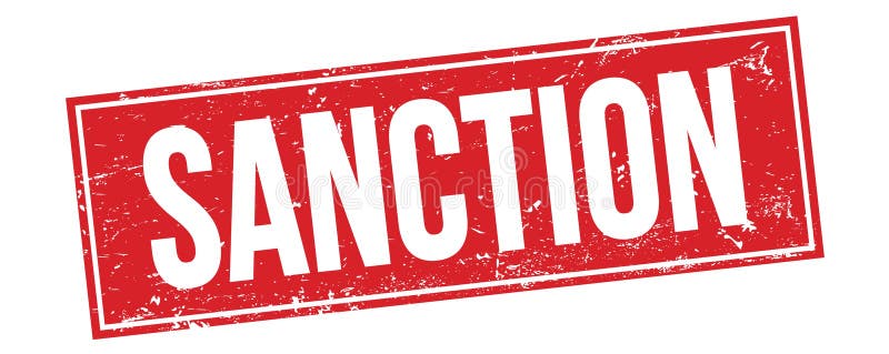 SANCTION Text on Red Grungy Rectangle Stamp Stock Illustration ...