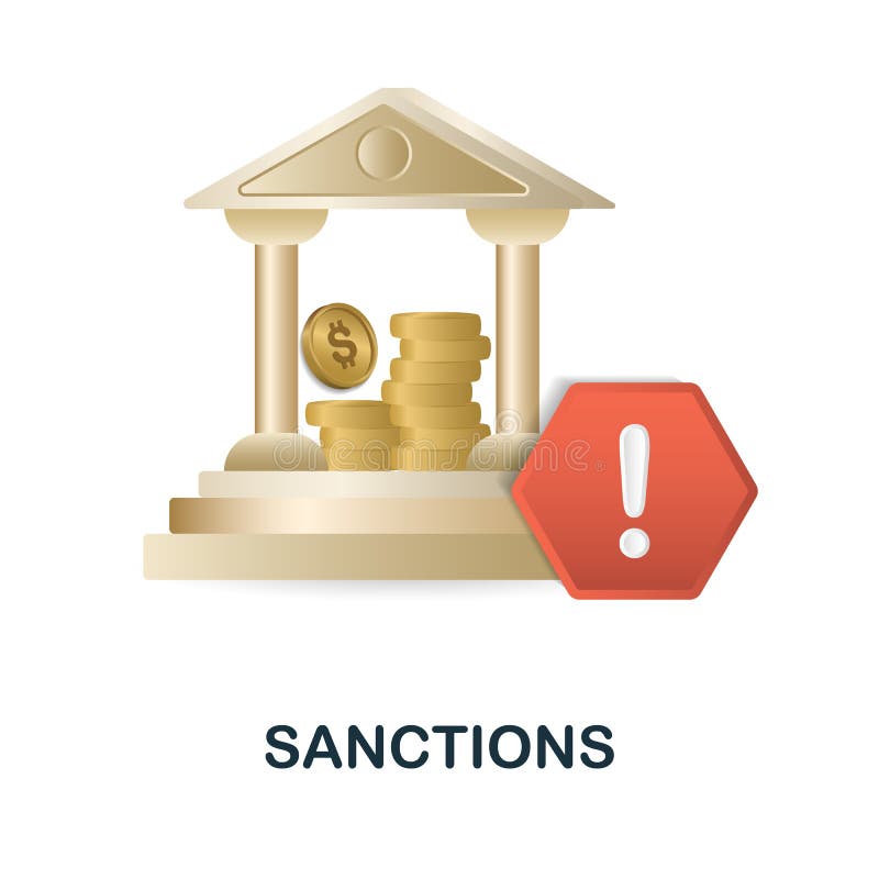 Sanctions Icon. 3d Illustration from Economic Crisis Collection Stock ...