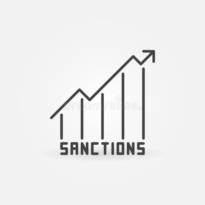 Sanctions Line Graph Vector Financial Crisis Concept Outline Icon Stock ...
