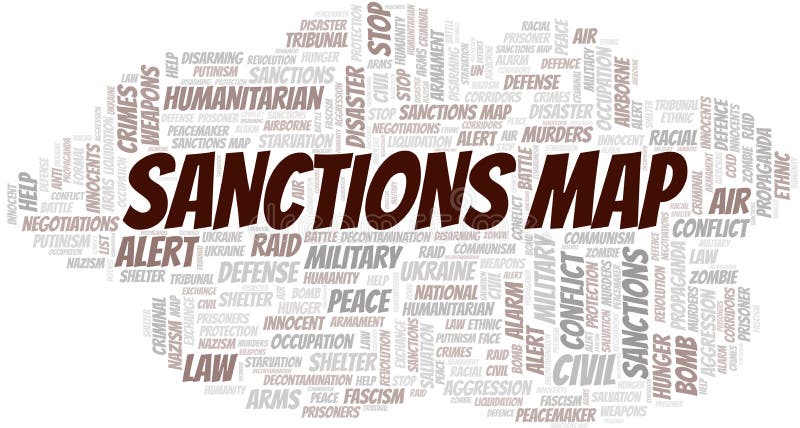 Sanctions Map Word Cloud. Vector Made with the Text only. Stock Vector ...