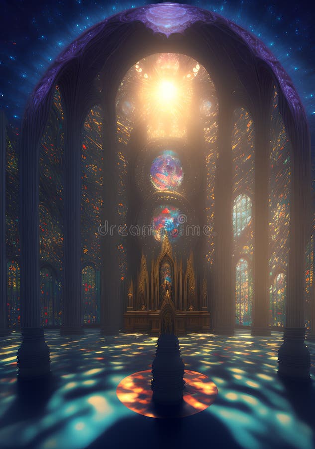 Sanctuary in Multiverse, Generative AI Illustration Stock Illustration ...