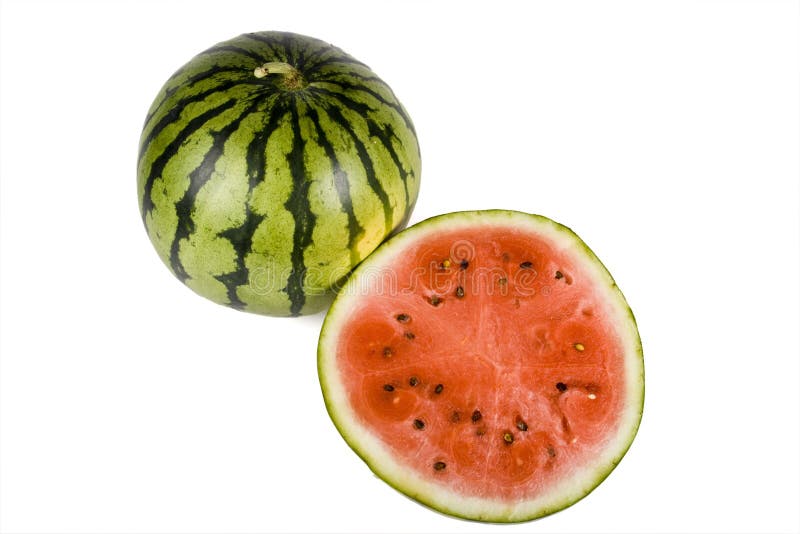 Sandía partida en dos foto de archivo. Imagen de primer - 7000852