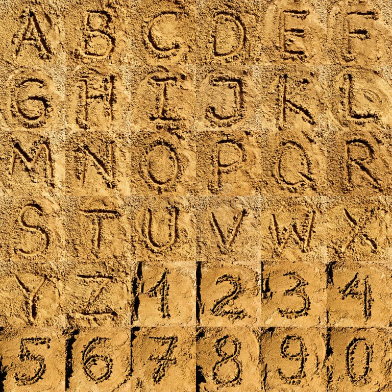 Sand alphabet collection stock photo. Image of sand, golden - 26700542