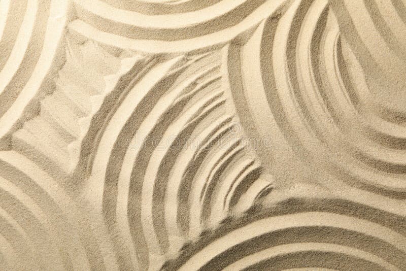 Sand Background with Patterns Top View. Zen Concept Stock Photo - Image ...