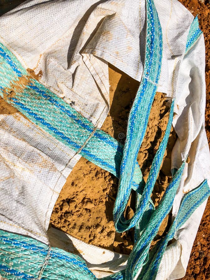 Sand in Bag at Construction Site,Construction Materials Stock Image ...