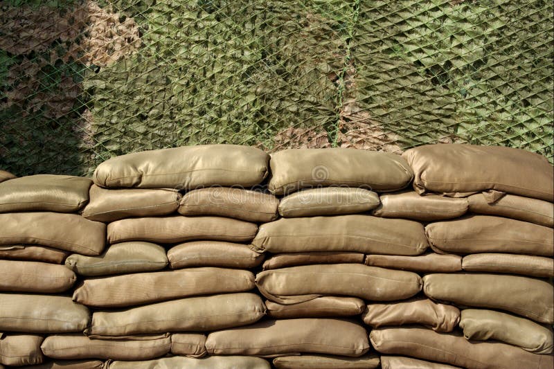 Sand bags wall stock photo. Image of conflict, sandbag - 4592652