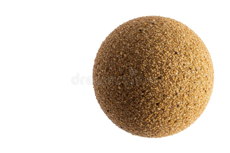 Sand Ball on a White Background. Space for Text. Stock Image - Image of ...